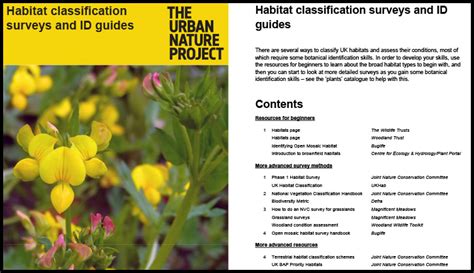 Habitat Classification Surveys And Id Guides Natural History Museum