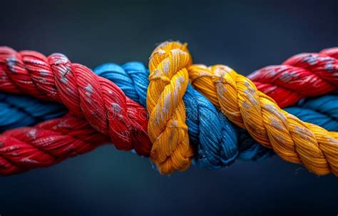 A Rope With Three Different Colored Strands Is Tied Together Stock Photo Image Of Green Yarn