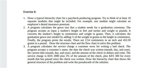 solved exercise 6 1 draw a typical hierarchy chart for a