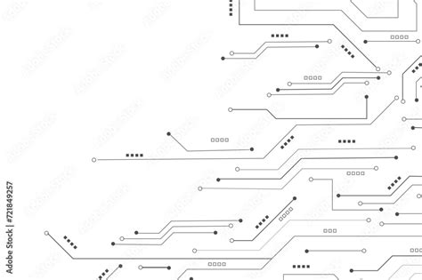 Vector Abstract Technology On A White Background Technology Black Circuit Diagram Concept High
