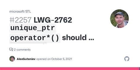 Lwg 2762 `uniqueptr` `operator` Should Be `noexcept` · Issue 2257 · Microsoftstl · Github