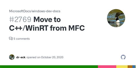 Move To Cwinrt From Mfc · Issue 2769 · Microsoftdocswindows Dev Docs · Github