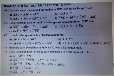 solved section 4 9 karnaugh map sop minimization 40 use a