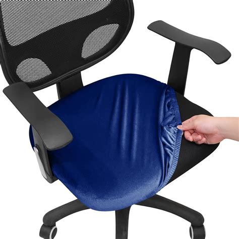 Forcheer Office Chair Seat Cover Stretchable Velvet Blue