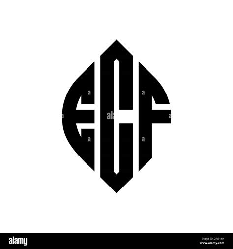 Ecf Circle Letter Logo Design With Circle And Ellipse Shape Ecf Ellipse Letters With