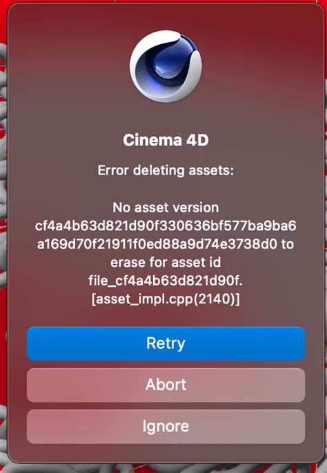 A Problem While Deleting Things From Asset Browser Rcinema4d
