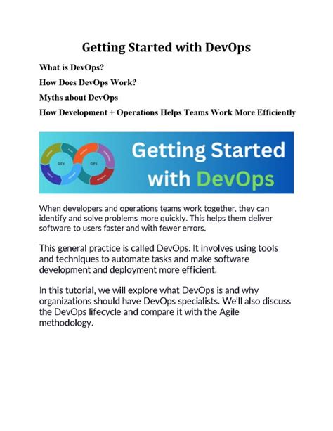Getting Started With DevOps PDF Guide Connect Techs