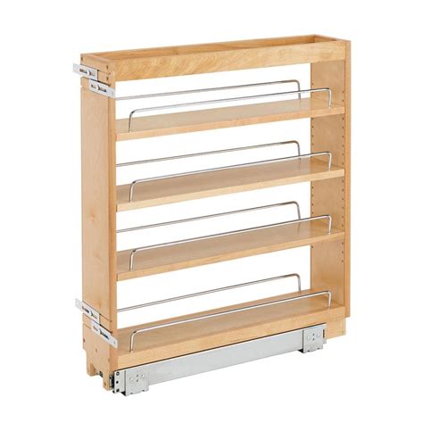 Reviews For Rev A Shelf Natural Maple In Pull Out Kitchen Cabinet Organizer Pantry Spice Rack