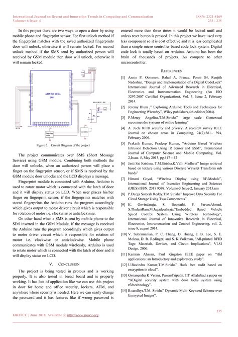 Iot And Fingerprint Based Door Looking System Pdf