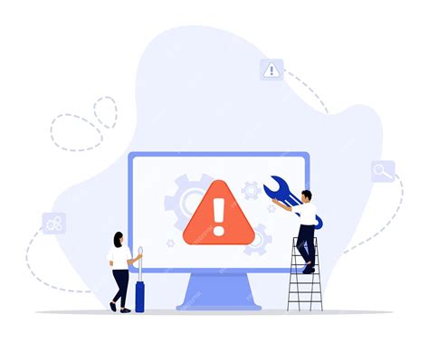 Premium Vector Computer Troubleshooting Concept Illustration