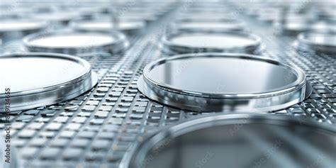 Processor Cores On A Silicon Wafer Against A White Background Concept