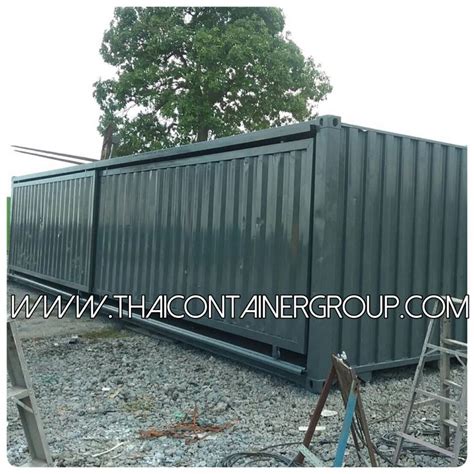 ตู้คอนเทนเนอร์ มือสอง กับตู้คอนเทนเนอร์ ตัดเจาะทำประตูบานเลื่อน ทำเป็นตู้เก็บของง่ายๆ สะดวก