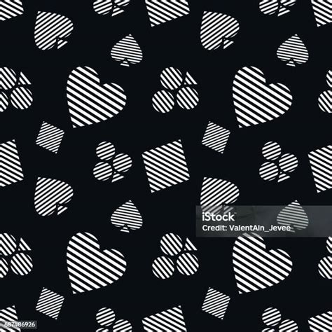 원활한 벡터 패턴 연주회 카드의 아이콘입니다 흑인과 백인 배경 손으로 그린 기호 장식 반복 장식입니다 일련의 게임 및 도박