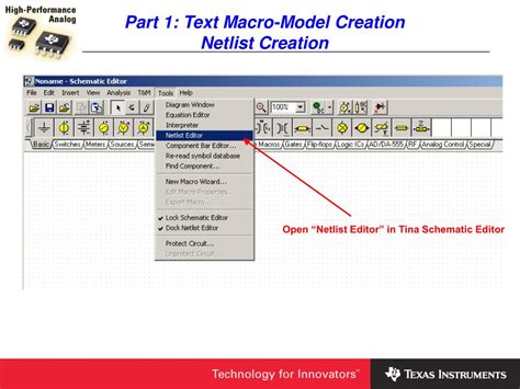 ppt how to build macro models in tina spice part 1 text macro model creation text subcircuit