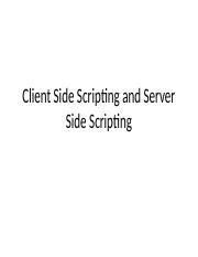 Client Side Scripting And Server Side Scripting Ppt Client Side