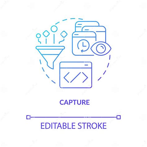 Capturing Customer Data Blue Gradient Concept Icon Stock Vector