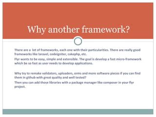 Flyr PHP Micro Framework PPT