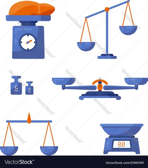 A Set Of Different Scales In Flat Style Royalty Free Vector