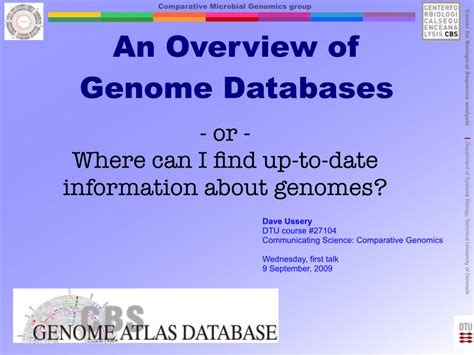 Pdf An Overview Of Genome Databases