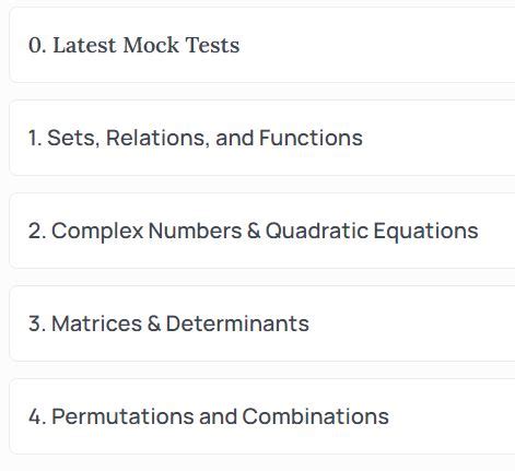 JEE Main Maths MCQ Online Test Free Available