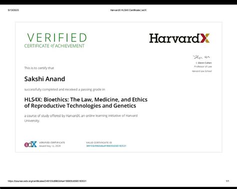 Sakshi Anand On Linkedin I Have Successfully Completed The Course On Bioethics The Law Medicine