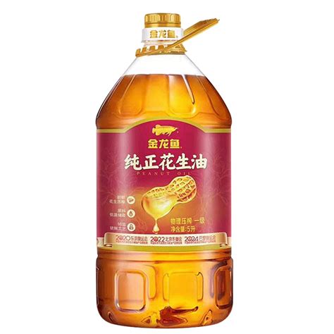 金龙鱼浓香花生油 纯正花生油5L食用油桶装家用物理压榨共2桶 虎窝淘