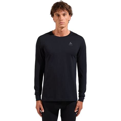 Odlo Natural Merino 200 Crew Neck Hemd Met Lange Mouwen Heren Zwart Bike24