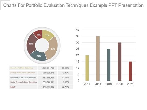 charts for portfolio evaluation techniques example ppt presentation