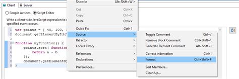 Javascript Format Indentation In Xpages Js Editor Stack Overflow