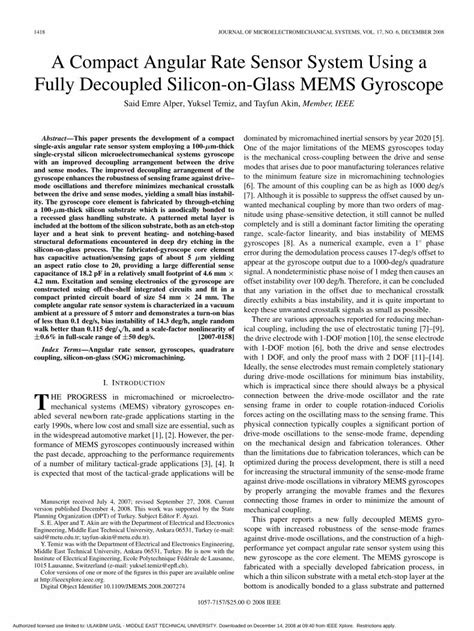 PDF A Compact Angular Rate Sensor System Using A Fully Eee Metu Edu Tr Tayfuna Papers Akin