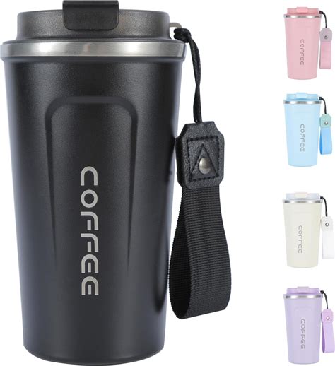Roisdiyi Travel Coffee Mug Spill Proof 16oz Insulated To