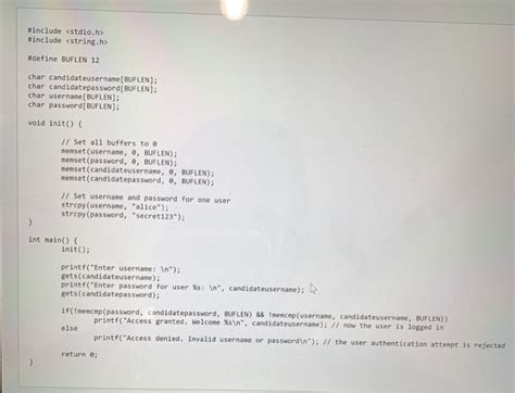 Solved Part 1 Identify A Buffer Overflow Vulnerability In