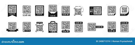 Qr Code Set Template Of Frames For Qr Code With Text Scan Me Quick Response Codes For