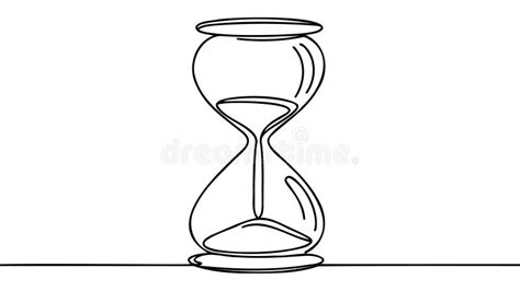 One Continuous Line Drawing Of Hourglass With Flow Sand Stock Vector Illustration Of Concept