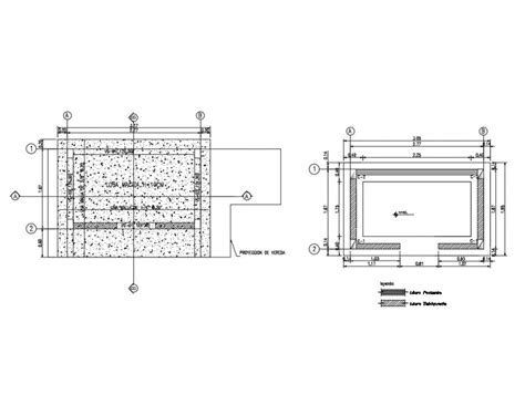 Plan And Sectional Detail Of Room 2d View Autocad File
