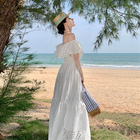 마이미미 셀프웨딩 여름 레이스 오프숄더 화이트 롱원피스 브라이덜샤워 결혼식 촬영 허니문 휴양지 바캉스 해외여행 비치 드레스