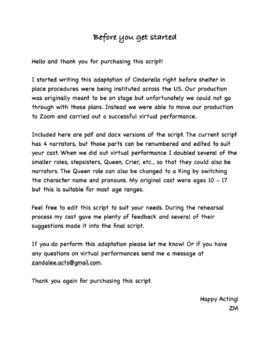 Royalty Free Cinderella Script By ZM Teach Teachers Pay Teachers