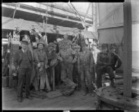 Group Portrait Of Men On The Drill Floor Of An Oil Rig At The Venice Or