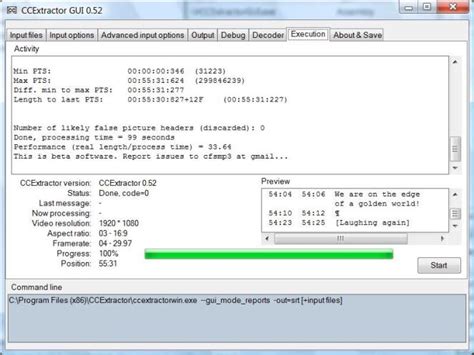 Windows Gui Usage Ccextractor