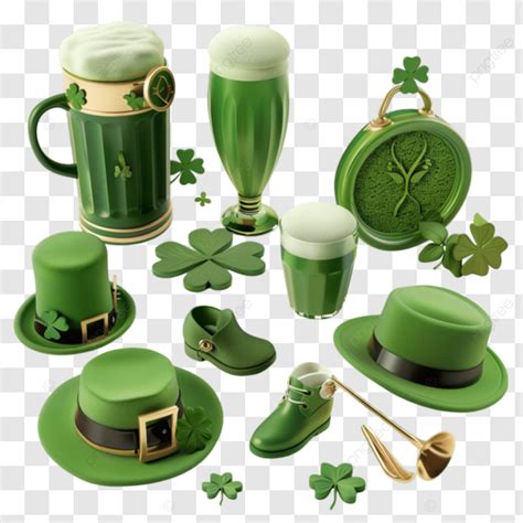 클로버 레프리콘 아일랜드 모자와 함께 성 패트릭의 날 녹색 맥주 한 잔을 축하합니다 성 패트릭의 날 유리 녹색 맥주 Png 일러스트 및 이미지 에 대한 무료 다운로드