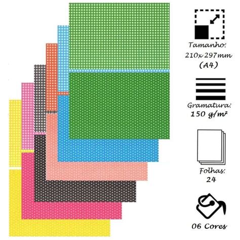 Bloco Creative Mix Textura Visual 3 Com 24 Folhas 6 Cores 150g Nogpel