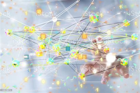 3d 렌더링된 가상 네트워크 및 연결 홀로그램을 터치하는 손 3차원 형태에 대한 스톡 사진 및 기타 이미지 3차원 형태 가상현실 개념 Istock