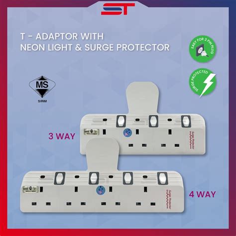 Sirim Approved Multiple T Adaptor Socket 3way 4way Adaport Multiple Extension Wall Socket
