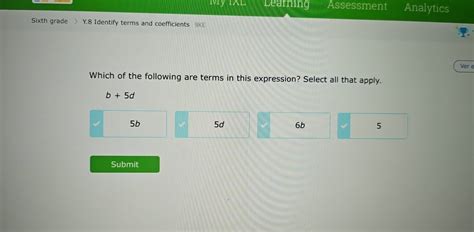 solved my ixl learning assessment analytics sixth grade y 8 identify