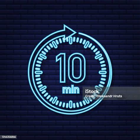 10 분 스톱워치 벡터 네온 아이콘 플랫 스타일의 스톱워치 아이콘 컬러 배경의 타이머 벡터 그림입니다 10에 대한 스톡 벡터 아트 및 기타 이미지 Istock