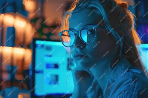 Premium Photo Programmer Woman Coding On Computer Coder Girl