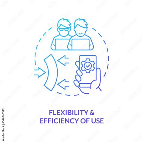 Flexibility And Efficiency Of Use Blue Gradient Concept Icon Usability Heuristic Ux Design
