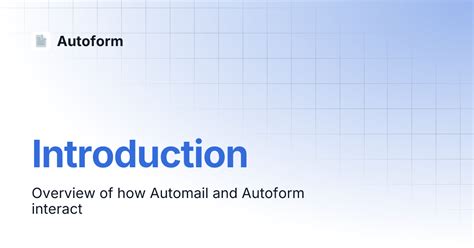 Introduction Autoform