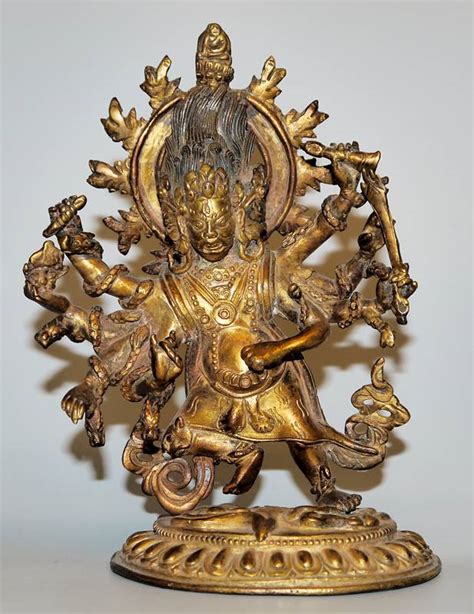 0639 Zornvolle Erscheinung Des Mahakala Bronzeplastik Tibet 18 Jh