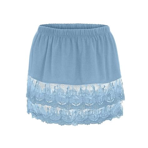 Iwruhzy Womens Layered Tiered Sheer Lace Trim Extender Half Slip Plus